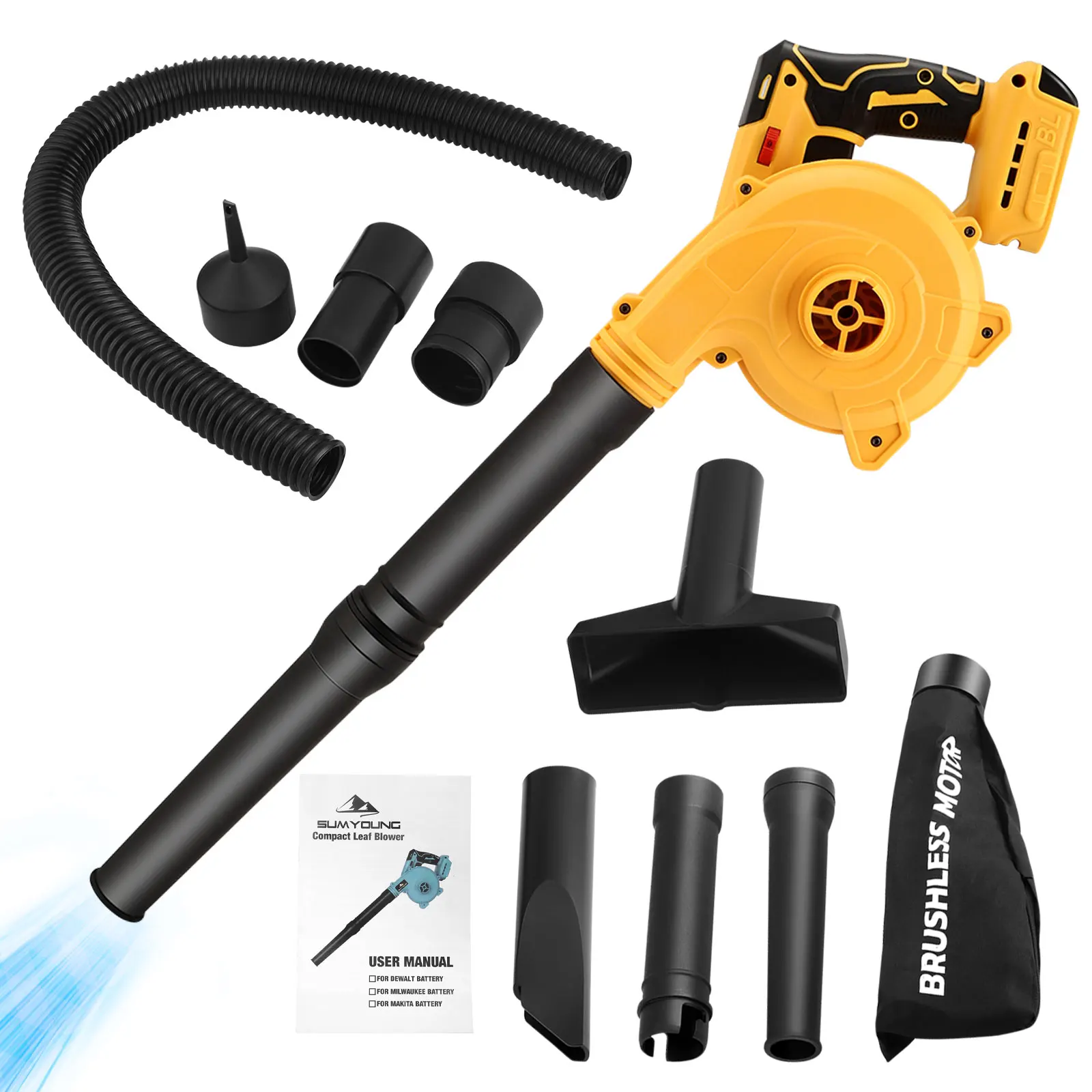 20V Cordless Leaf Blowerr, 2-in-1 Garden Blowers & Leaf Vaccum Speed of ...