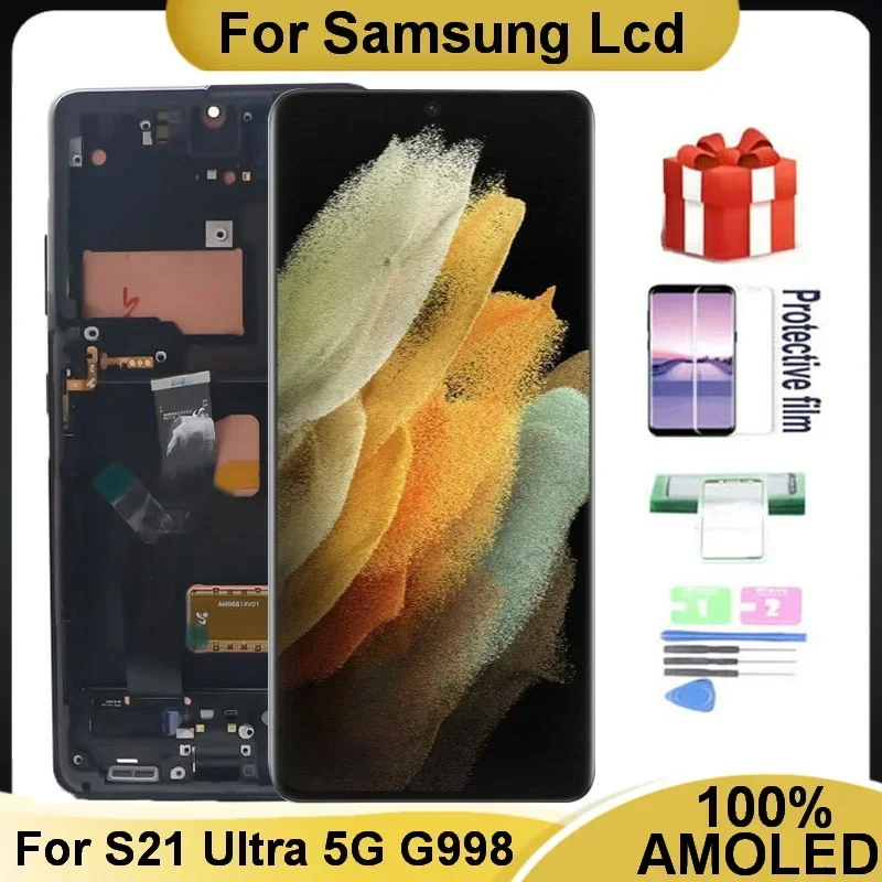 AMOLED-s21ultra-Display-For-Samsung-Galaxy-S21-Ultra-5G-Lcd-G998U-G998F ...
