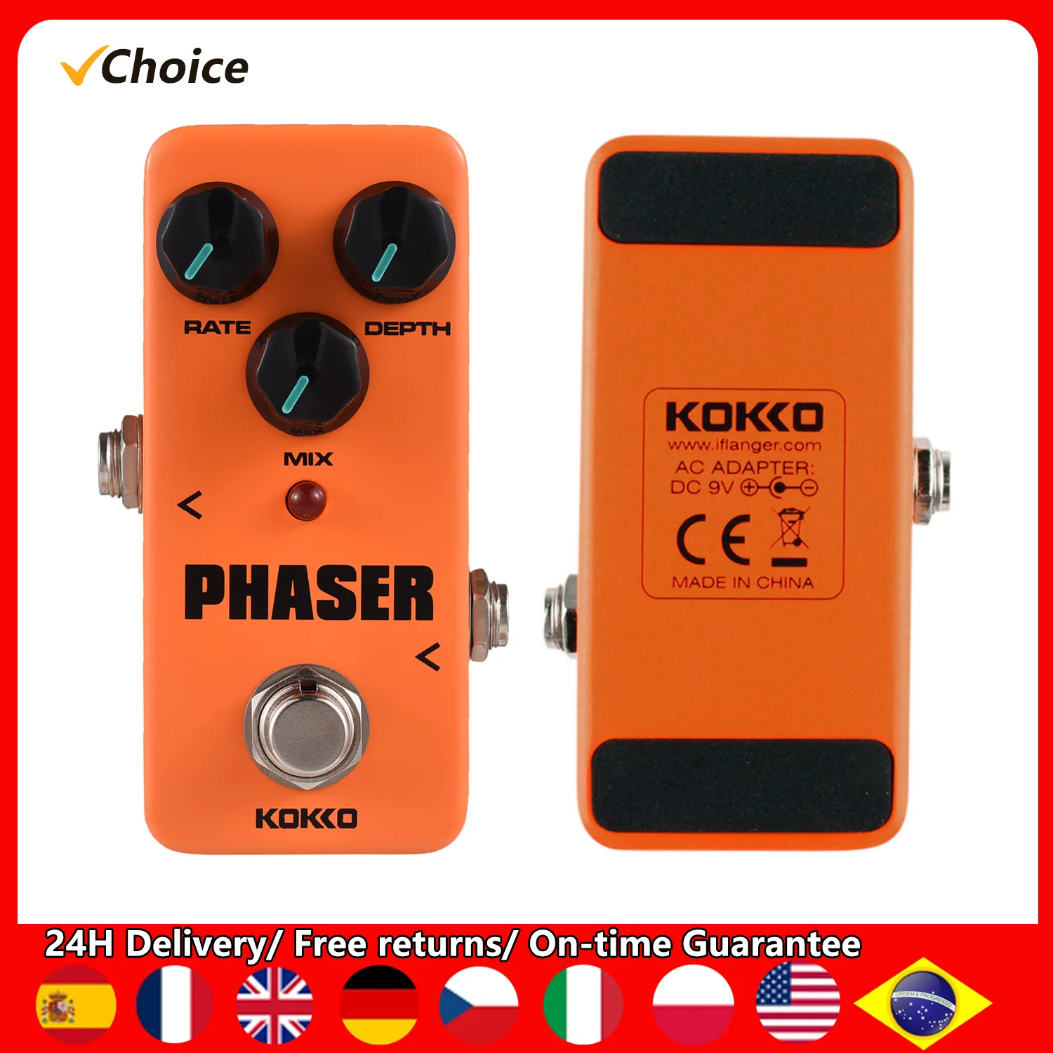 FPH2-PHASER-Electric-Guitar-Effect-Pedal-Portable-Guitar-Effector-Phase ...
