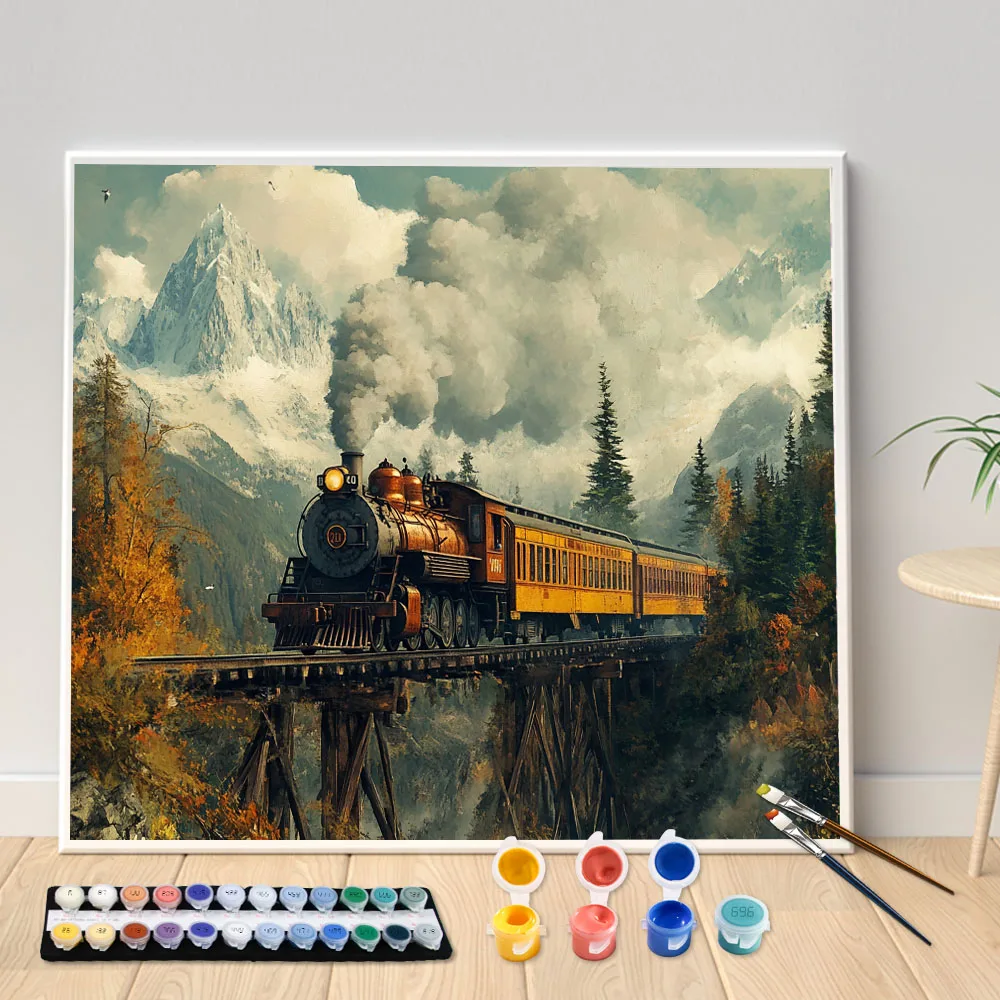 Finger Painting Train