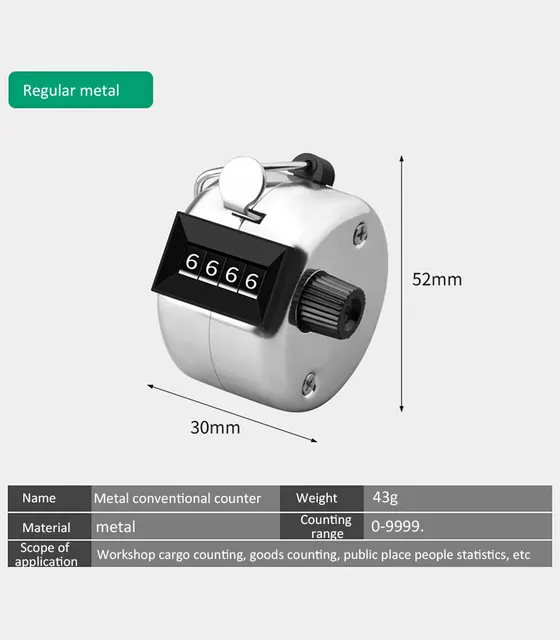 Hand Clicker Counter 4 Digit Hand Tally Counter - Stainless Steel ...