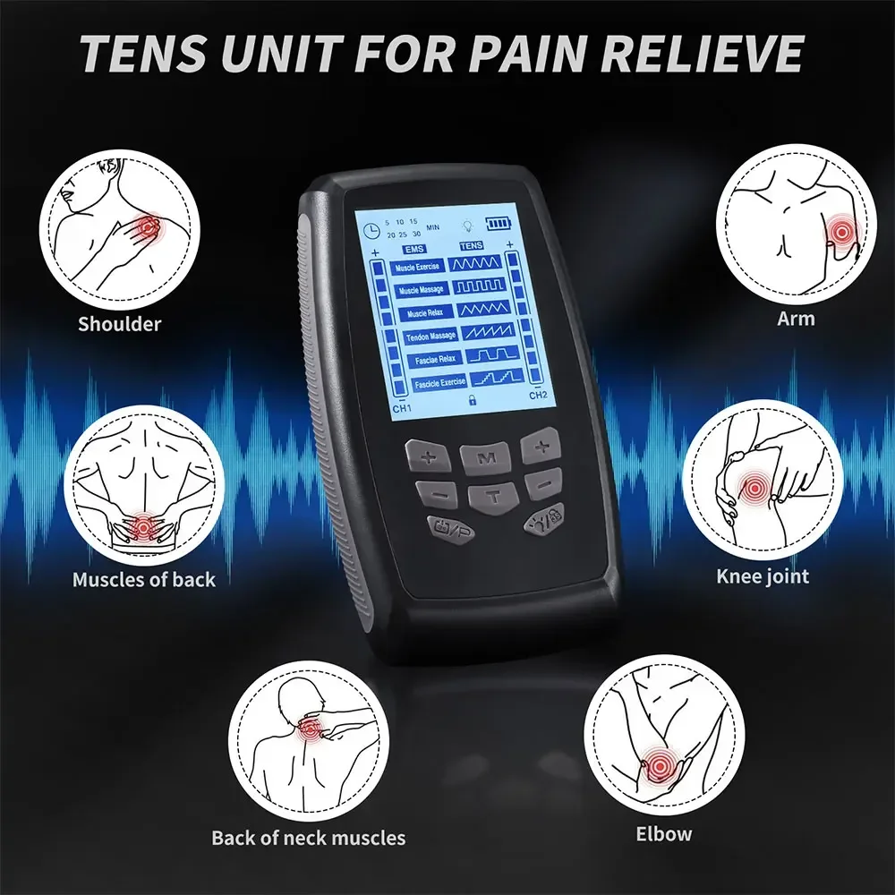 12-Modes-EMS-TENS-Electric-Muscle-Therapy-Stimulator-Tens-Unit-Machine ...