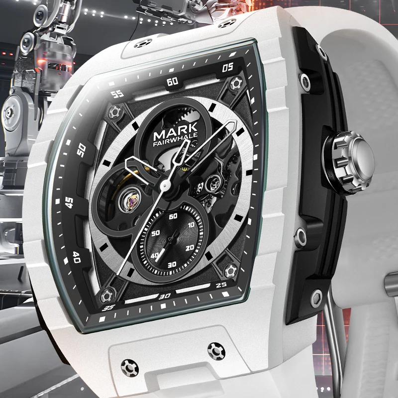 Mark Fairwhale new watch men's tonneau automatic movement mechanical ...