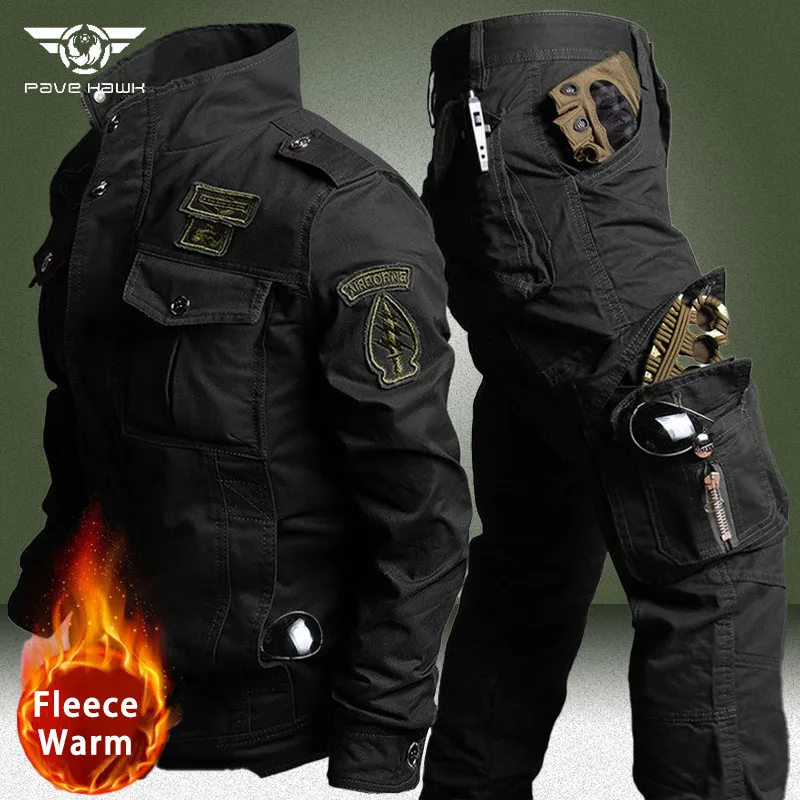 Military-Fleece-Warm-Sets-Men-Autumn-Winter-Bomber-Jackets-Multi-pocket ...