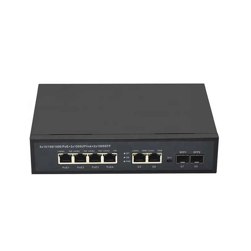 Gigabit-Ethernet-Switch-for-IP-Camera-4-PoE-2Port-Uplink-2-SFP-48V-10 ...