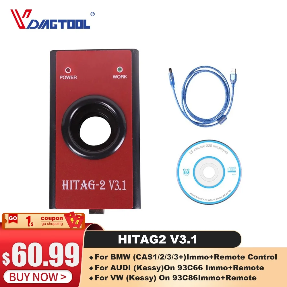 2022 New Hitag2 V3.1 Programmer Hitag 2 Key Programmer Vin Pin Code Key Reader Immo Remote ...