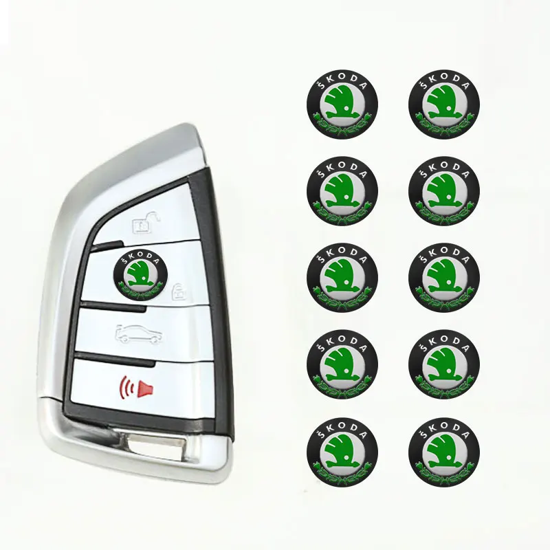 11mm 14mm Car Key Emblem Metal Sticker Logo Decal For Skoda Octavia ...
