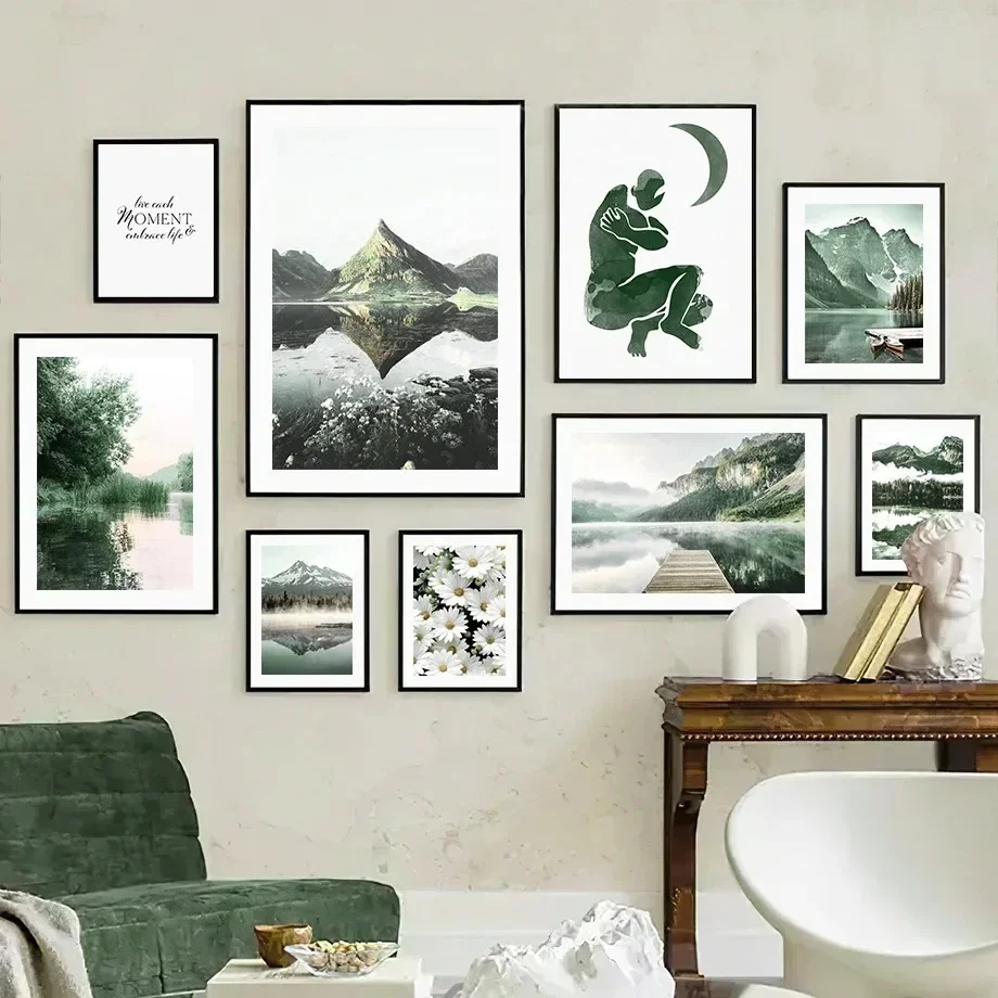 Abstract Nordic Posters and Prints Wall Art Canvas Painting Summer ...