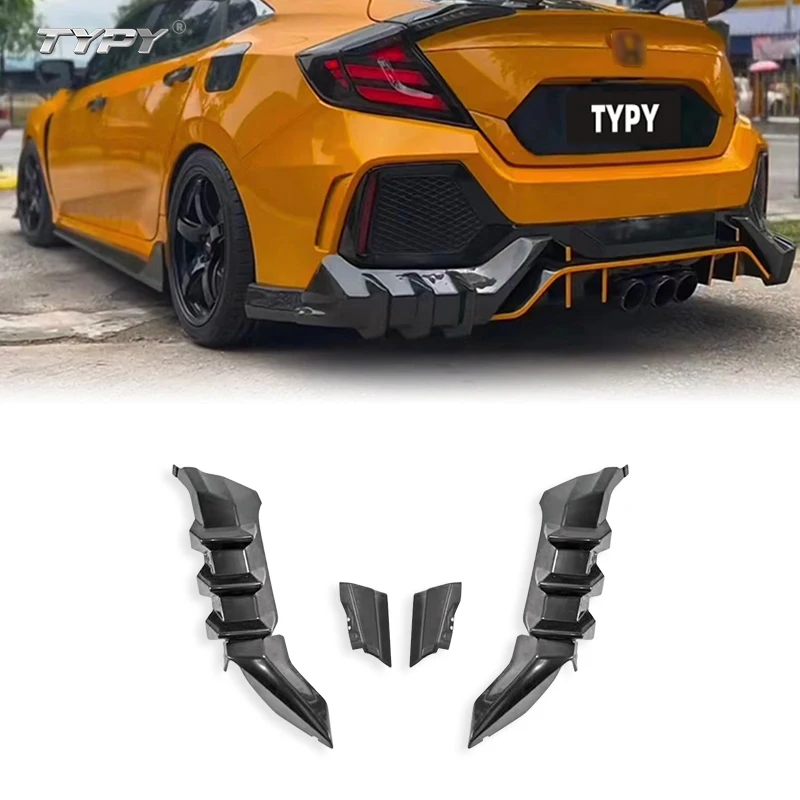 MUGEN Style Body Kit Modified Rear Diffuser Fins Spoiler Splitter Rear ...