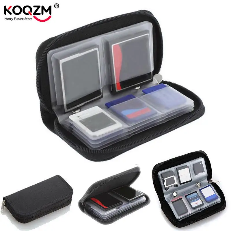 Black Memory Card Storage Carrying Case Holder Wallet 18slots + 4 Slots ...