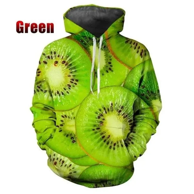 Tropical Fruits Lemon Hoodie Men 3D Avocado Kiwi Fruit Print Hoodies ...