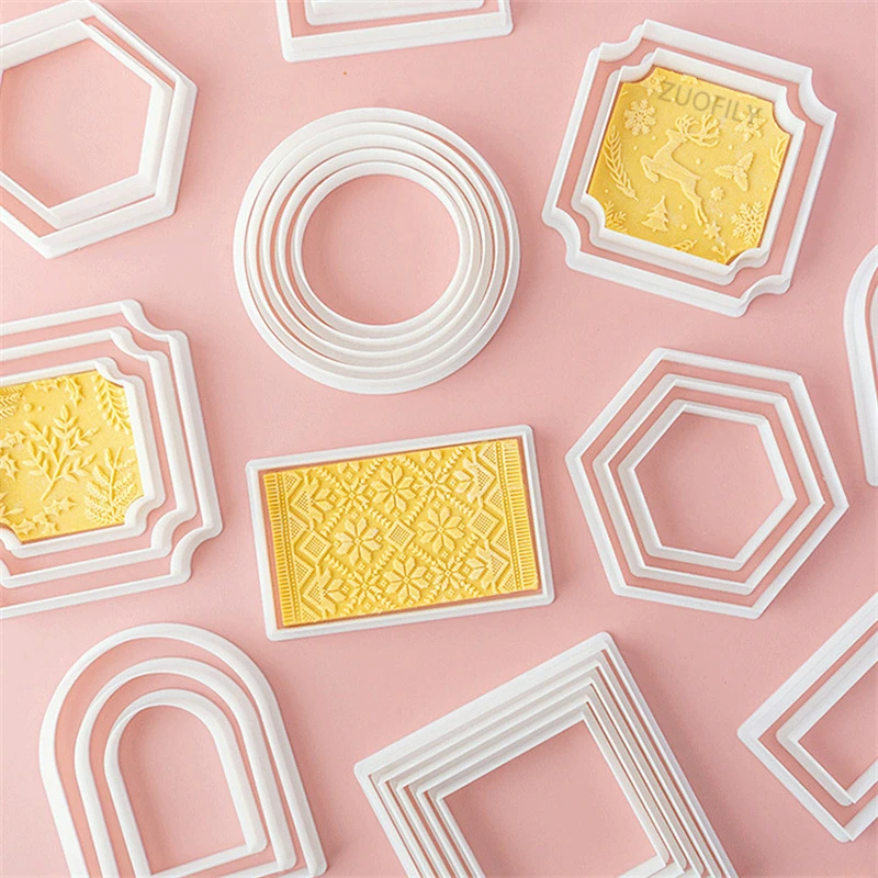 Geometric Shape Cookie Cutter Biscuit Fondant Mold Round Square ...