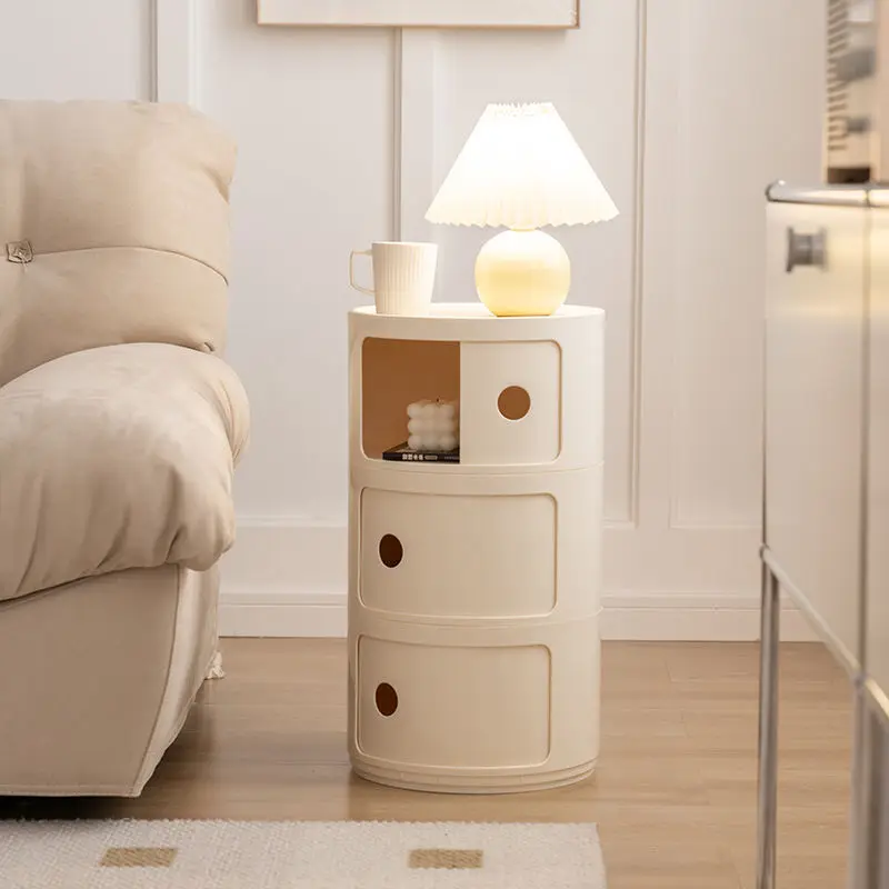 Round-Storage-Cabinet-Multi-layer-Cylindrical-Bedside-Table-Storage ...