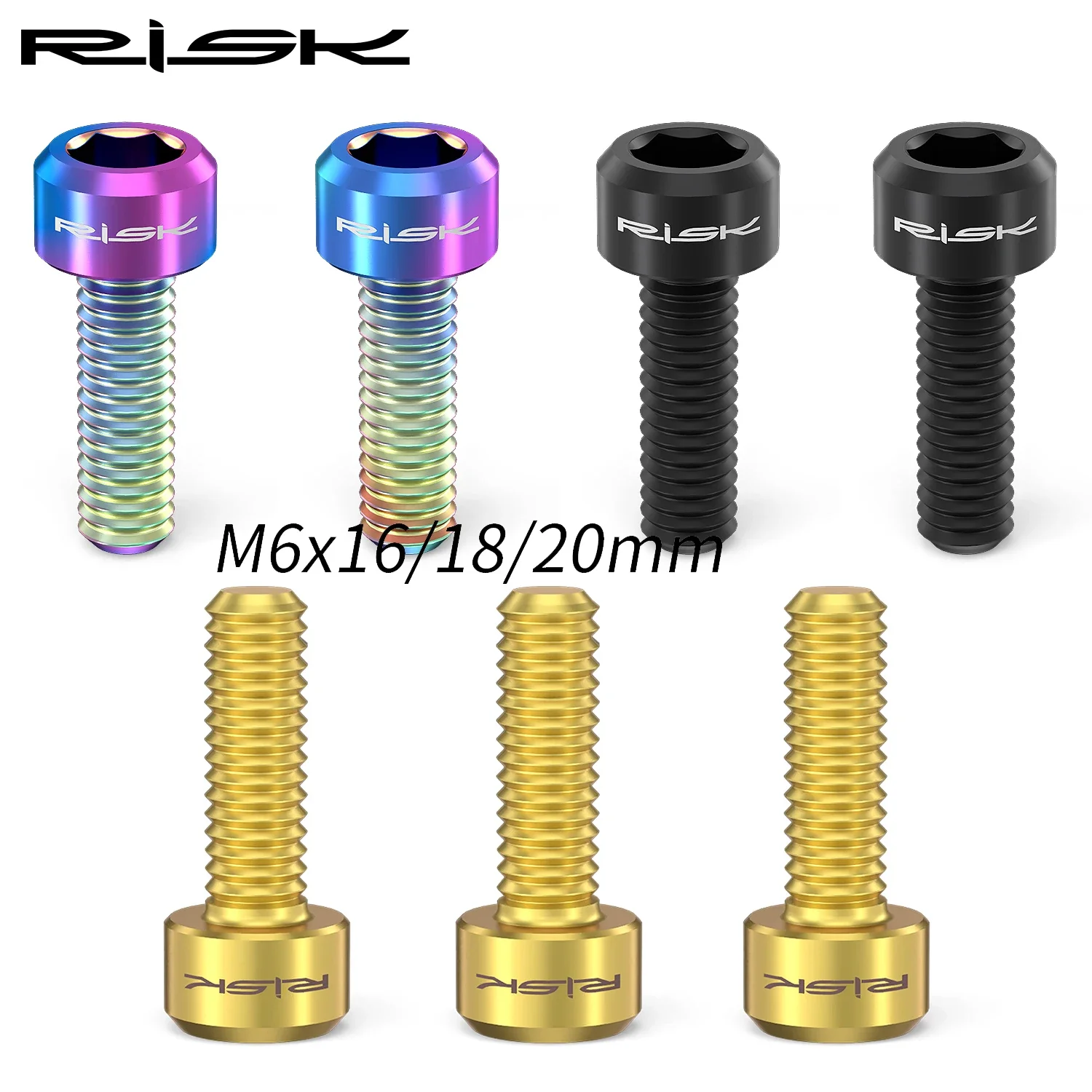 Risk Bicycle Disc Brake Caliper Bolts,Titanium Alloy M6x16/18/20mm ...