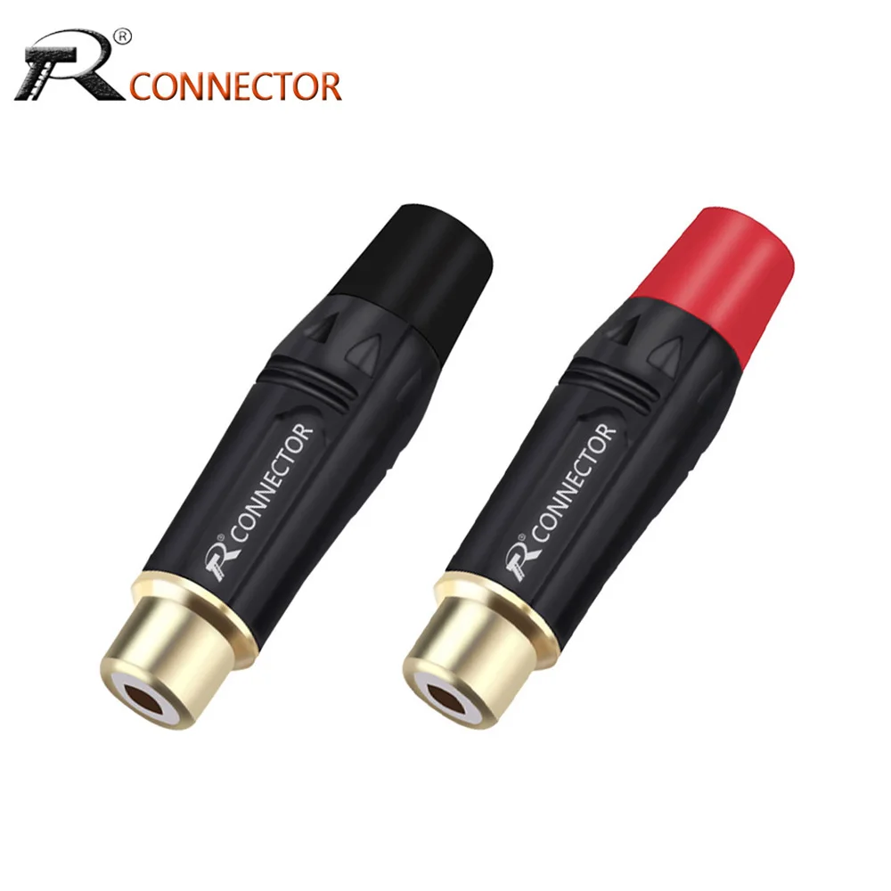 2pcs-RCA-Female-Audio-Video-Jack-Connector-Lotus-Jack-Black-Plating ...