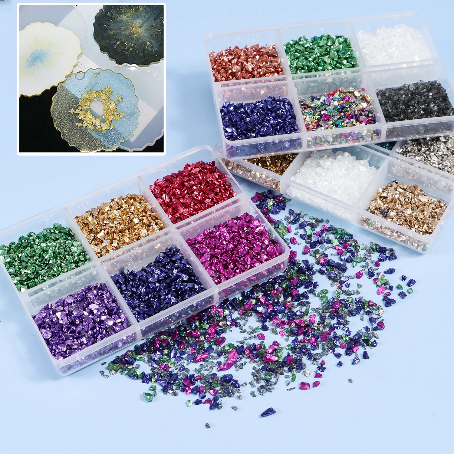 45g-Box-Crushed-Glass-Stones-Resin-Filling-Irregular-Broken-Stone-For ...
