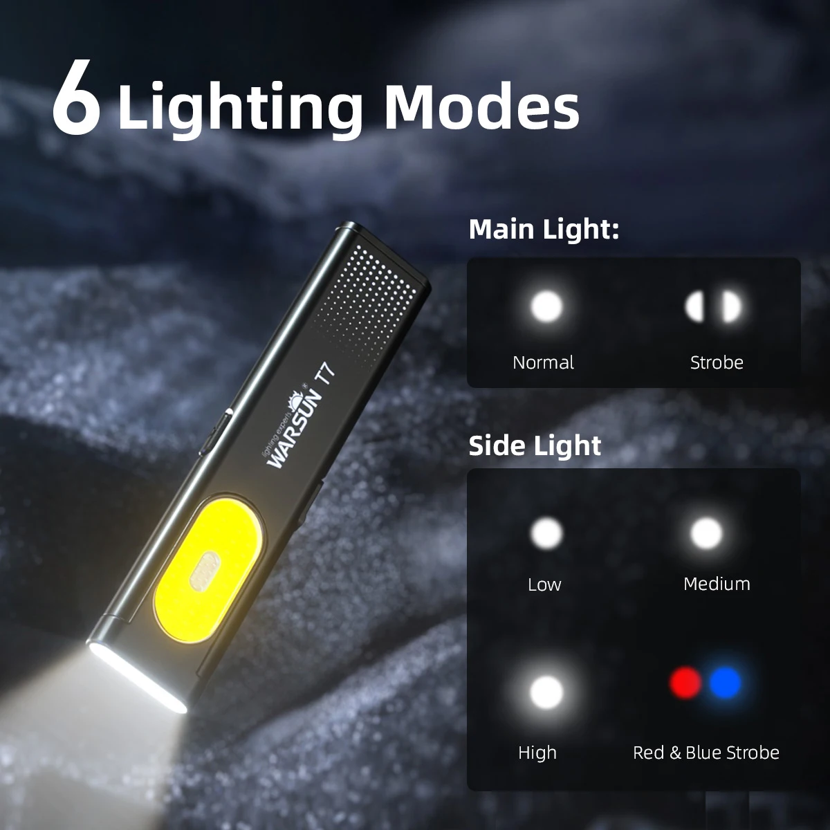 Warsun-LED-Keychain-Flashlight-USB-C-Rechargeable-800Lm-Portable-Mini ...