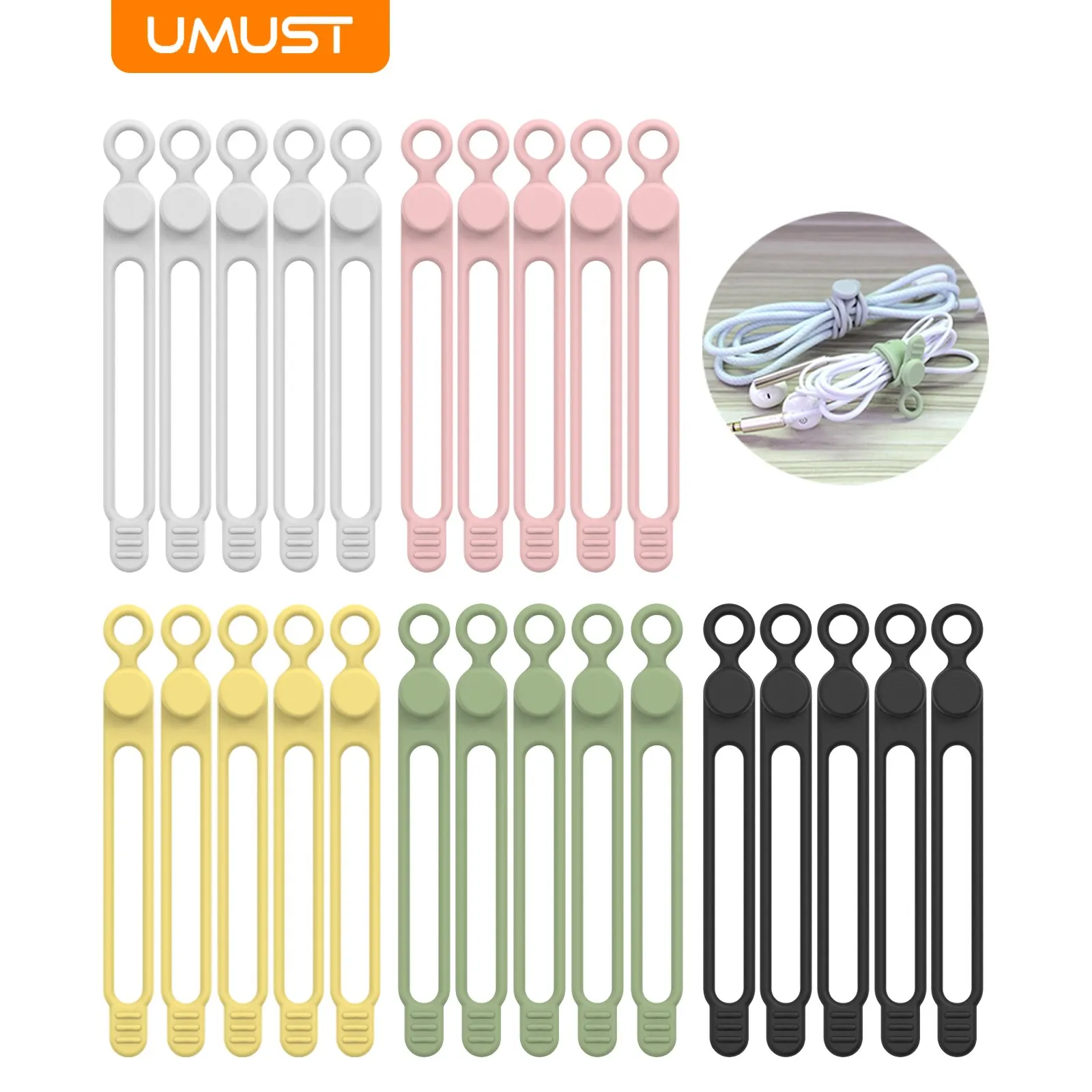 Gummi-Silikon-Kabelbinder-Kabel-Organizer-Kabel-b-nder-wieder ...