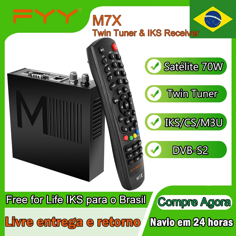 Receptor IKS para o Brasil GTMEDIA M7X DVB-S2 1080P Receptor de TV por ...