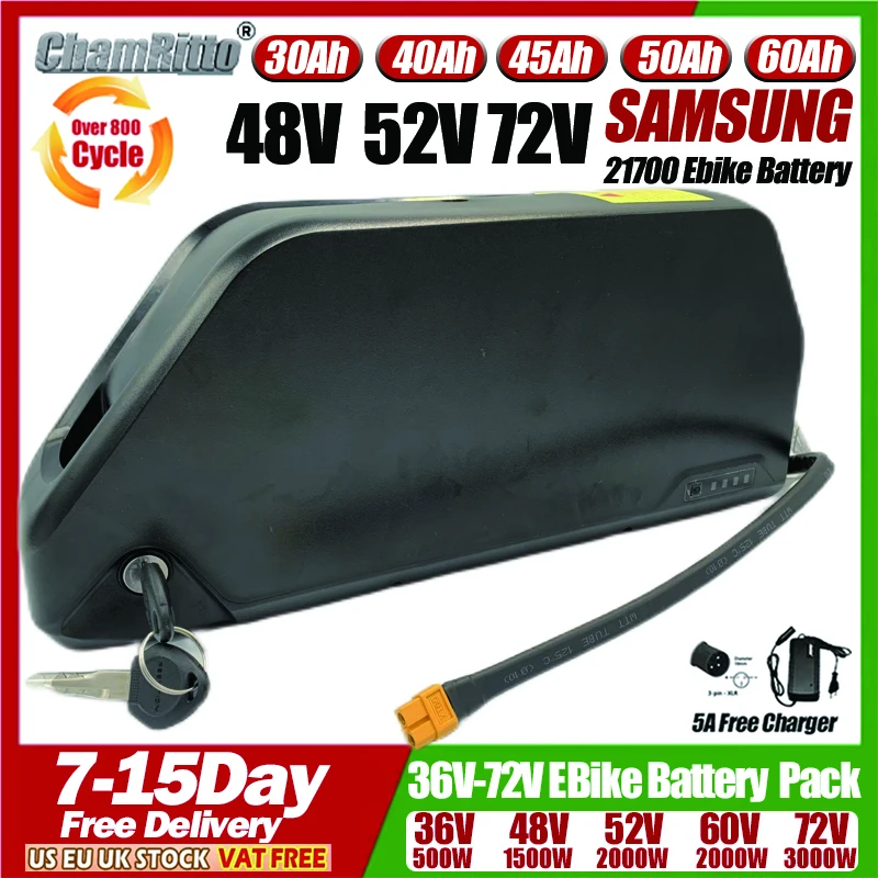 72V 3000w ebike kit 36v 48v 52v 750w Electric bicycle cham-rider 25ah ...