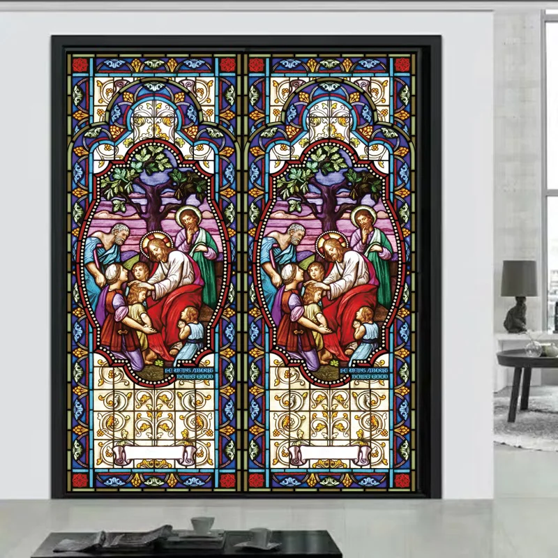 Gothic-Rose-Window-film-Glass-Films-Frosted-Stained-Window-Sticker-can ...