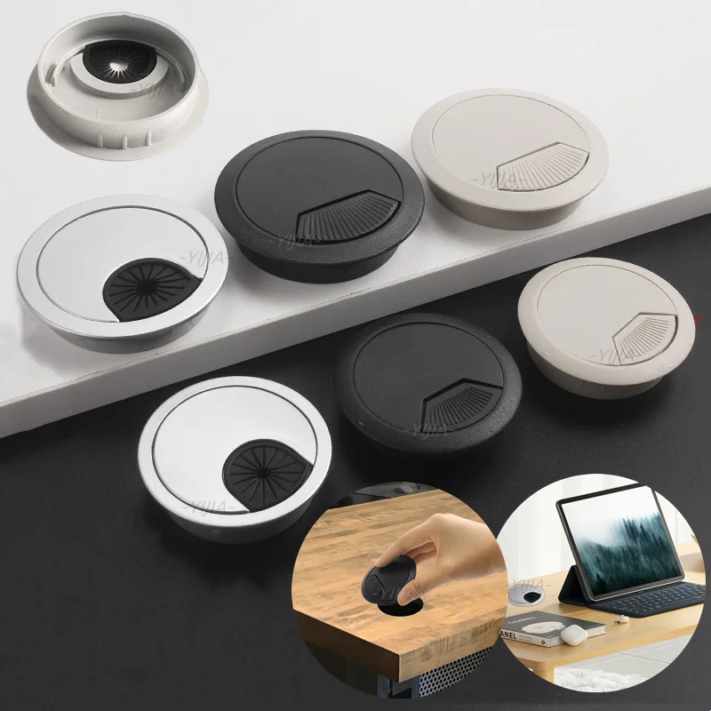 2pc-50-53-60mm-Plastic-Desk-Wire-Hole-Cover-Base-PC-Computer-Table ...