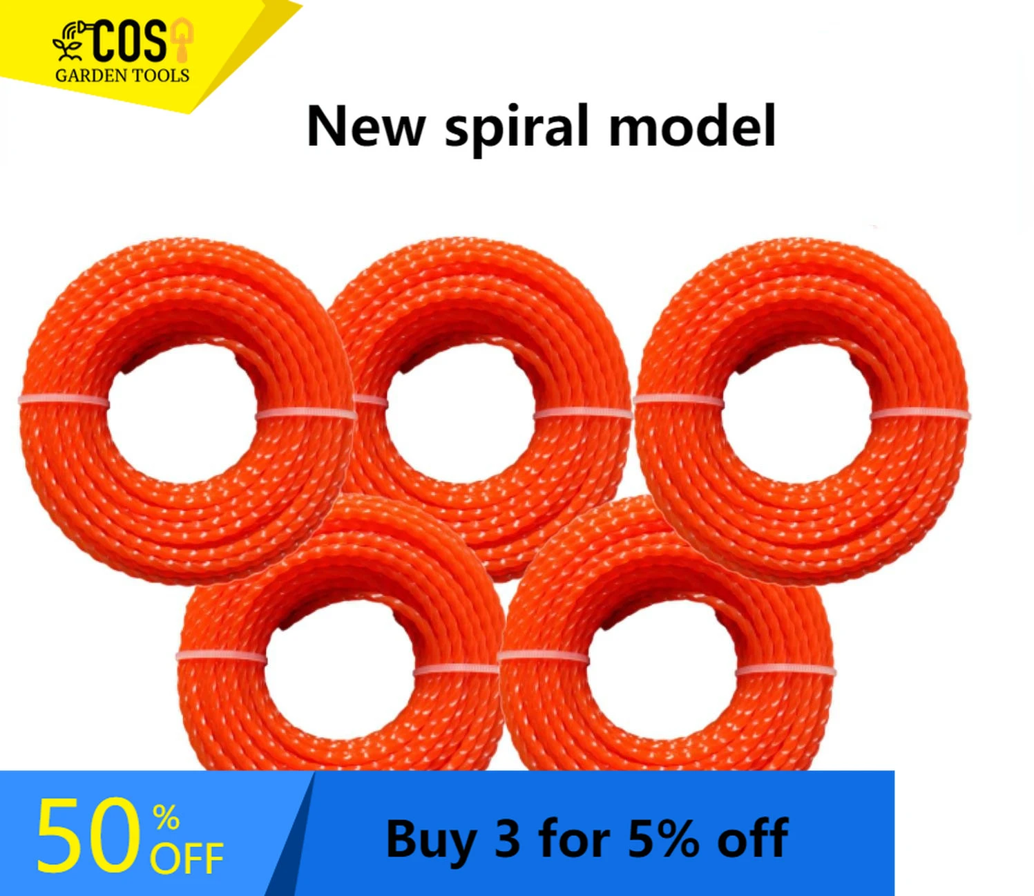 5/3/1pcs 15m*2.4mm/2.7mm/3mm Mowing Nylon Grass Trimmer Rope Brush Cutter Strimmer Line Mowing ...