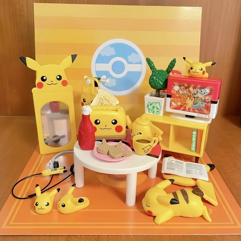 Pokemon Gashapon Capsule Toy Pikachu Room Elf Model Toys Mini Furniture ...
