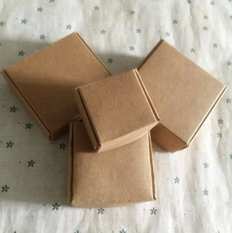 10pcs/lot Small Kraft Paper Box Brown Handmade Soap Box White Craft ...