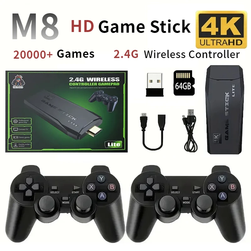M8-Video-Game-Console-4K-HD-64G-Built-In-20000-Games-For-PS1-FC-GBA ...