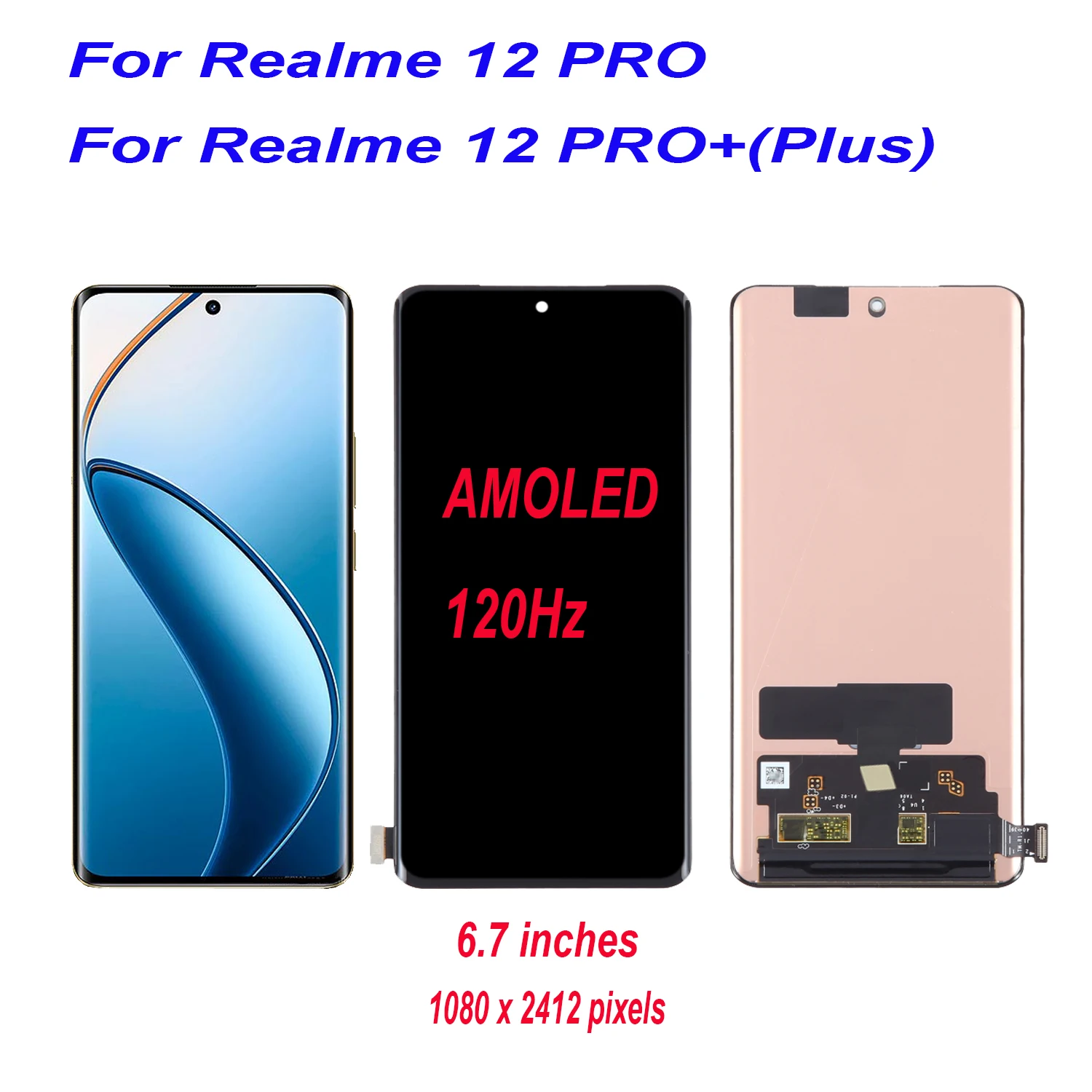 Pantalla LCD Original AMOLED 120HZ para Realme, 12 Pro Plus, RMX3840 ...