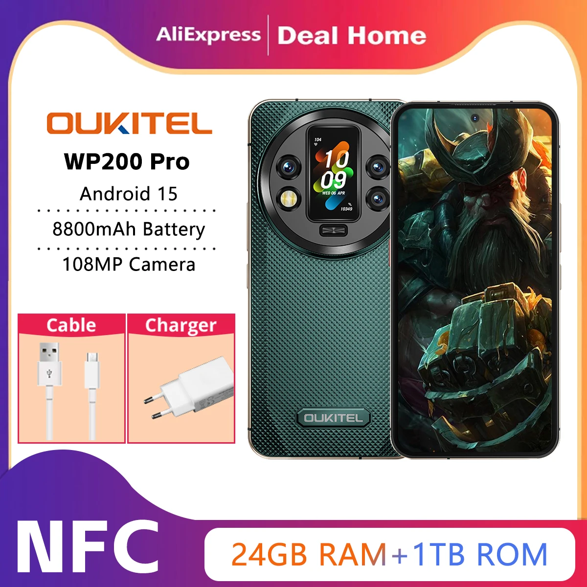 Oukitel WP200 Pro 24GB+1TB 5G Rugged 6.7'' Android 15.0 MTK Dimensity ...
