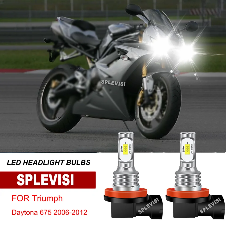 Motorcycle Light H11 H8 H9 LED Headlight Bulbs Fits For Triumph Daytona ...