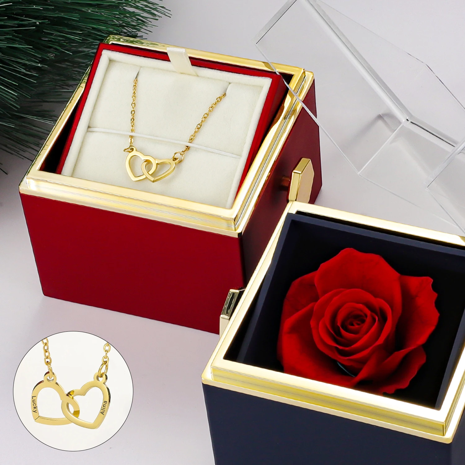 2023-New-Valentine-Eternal-Rose-Jewelry-Ring-Box-Rotate-Wedding-Pendant ...