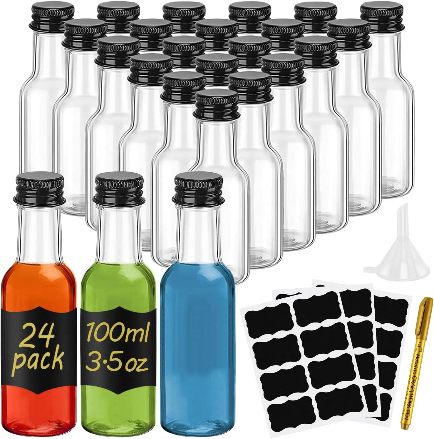 Mini-Liquor-Bottles-100ml-Empty-Small-Plastic-Bottles-Reusable ...