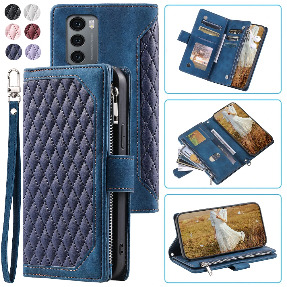 Fashion-Zipper-Wallet-Case-For-LG-Wing-5G-Flip-Cover-Multi-Card-Slots ...