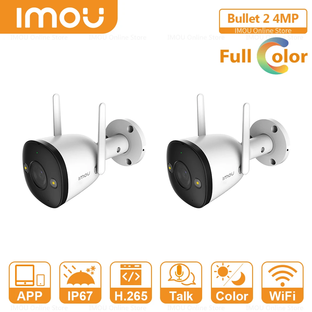 IMOU-2pcs-Bullet-2-4MP-Wifi-IP-Camera-Outdoor-Full-Color-IP-Camera-Two ...
