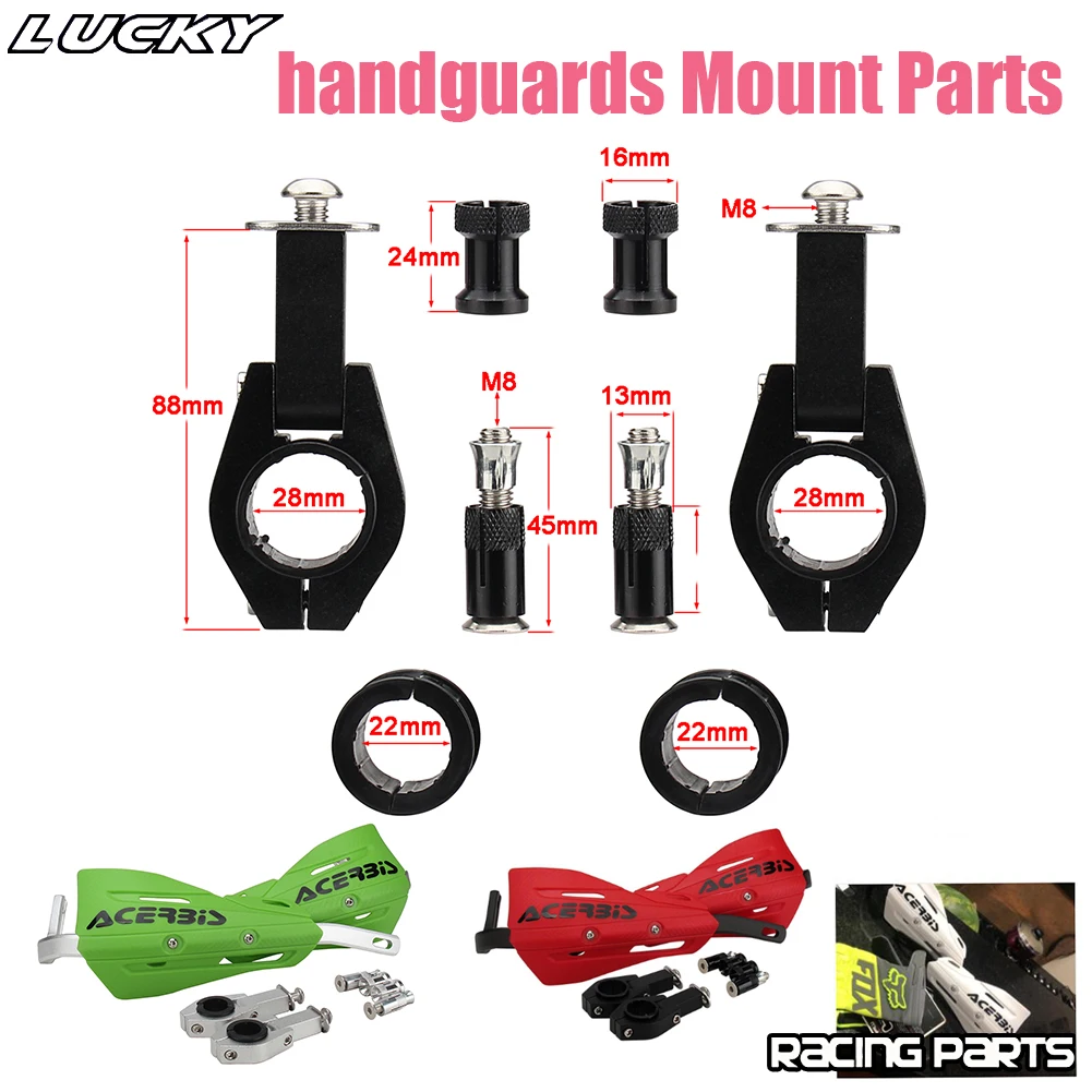 Motorcycle 22 28mm Handlebar Hand Guards Clamps Mount Kit 22mm 28mm ...