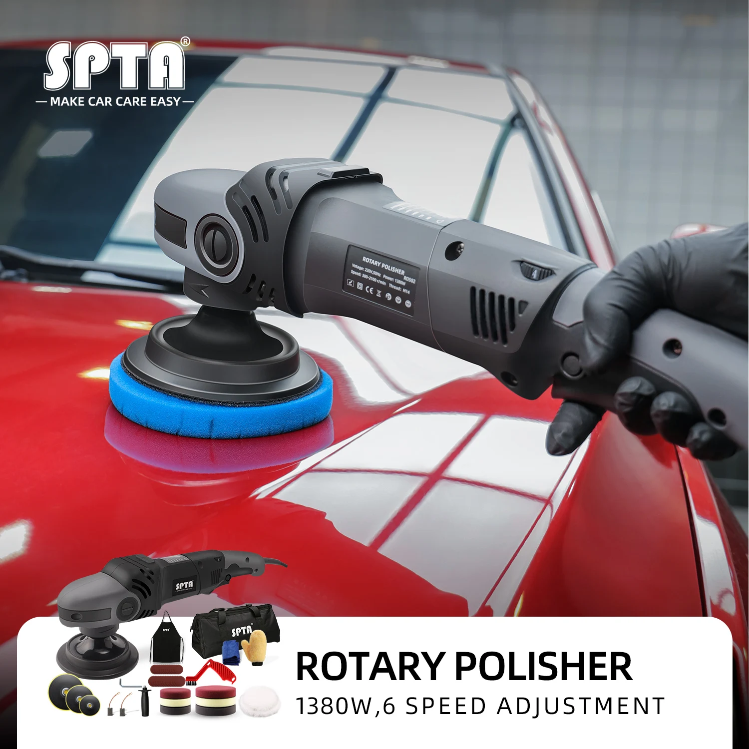 SPTA-5-inch-Rotary-Car-Polishing-Machine-1380W-RO-Polisher-380-2100-rpm ...