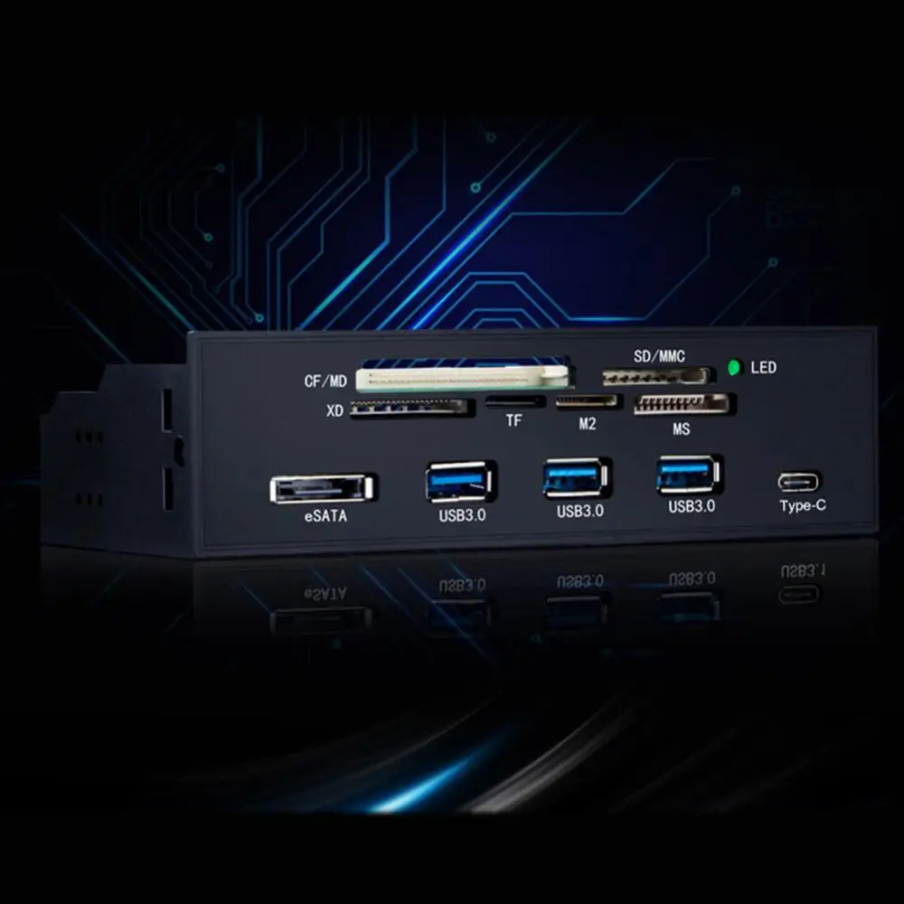 Leitor de cartão multi port pc painel frontal interno usb3.0 esata tipo ...