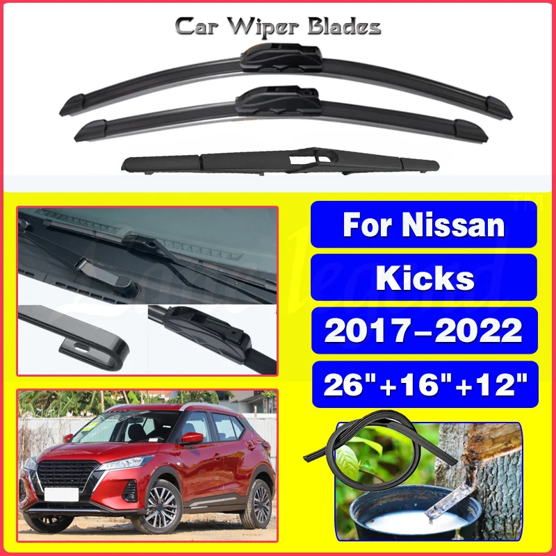 For-Nissan-Kicks-2017-2022-Car-Front-Rear-Wiper-Blades-Soft-Rubber-Windscreen-Wipers-Auto ...