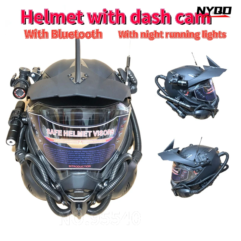 Rallye-Helm-Motorrad-helm-Offroad-Vollhelm-Bluetooth-Kopfh-rer-Dash-Cam-Dot-Zertifizierung ...