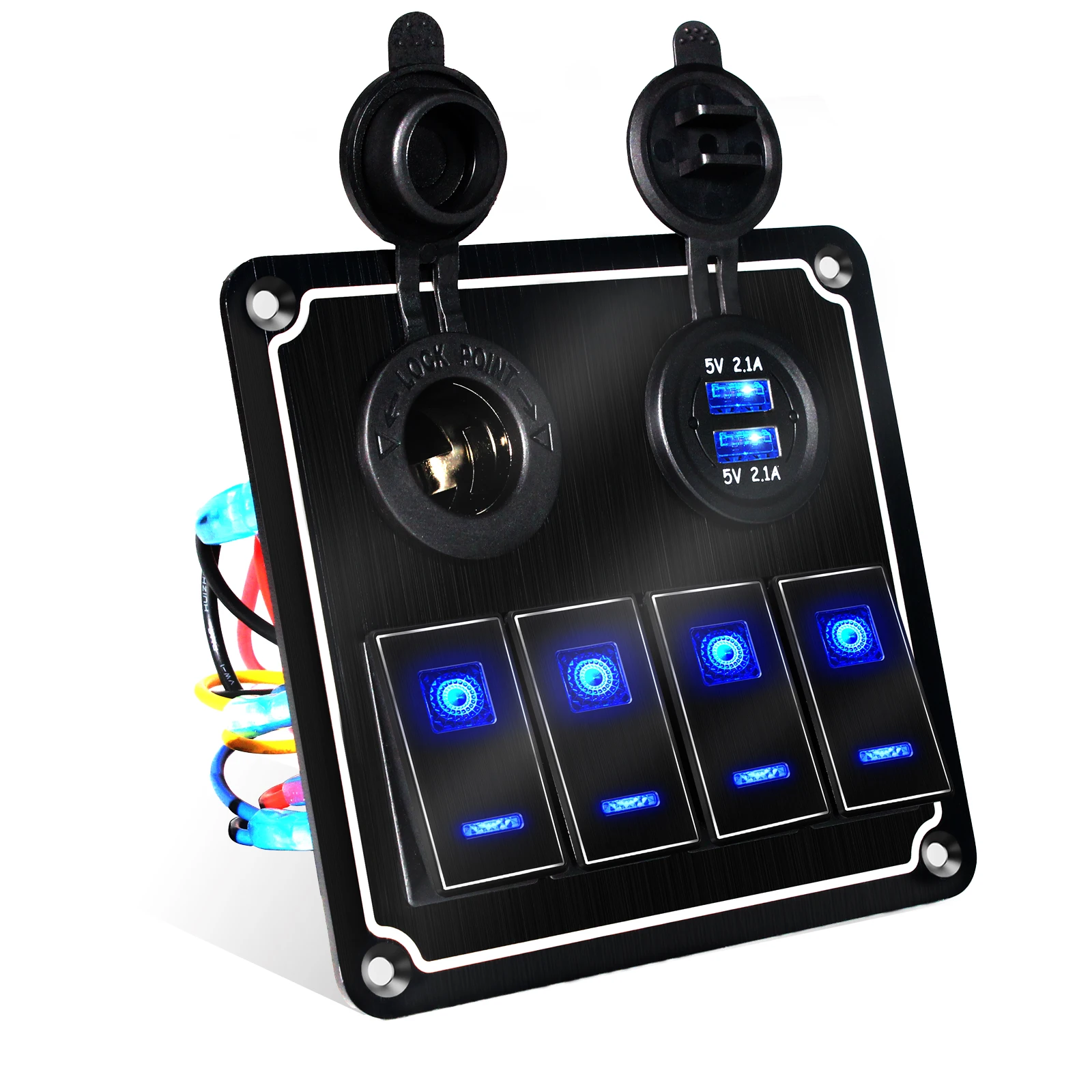 Universal-Car-Switch-Panel-12V-Voltmeter-Dual-USB-Accessories-For ...