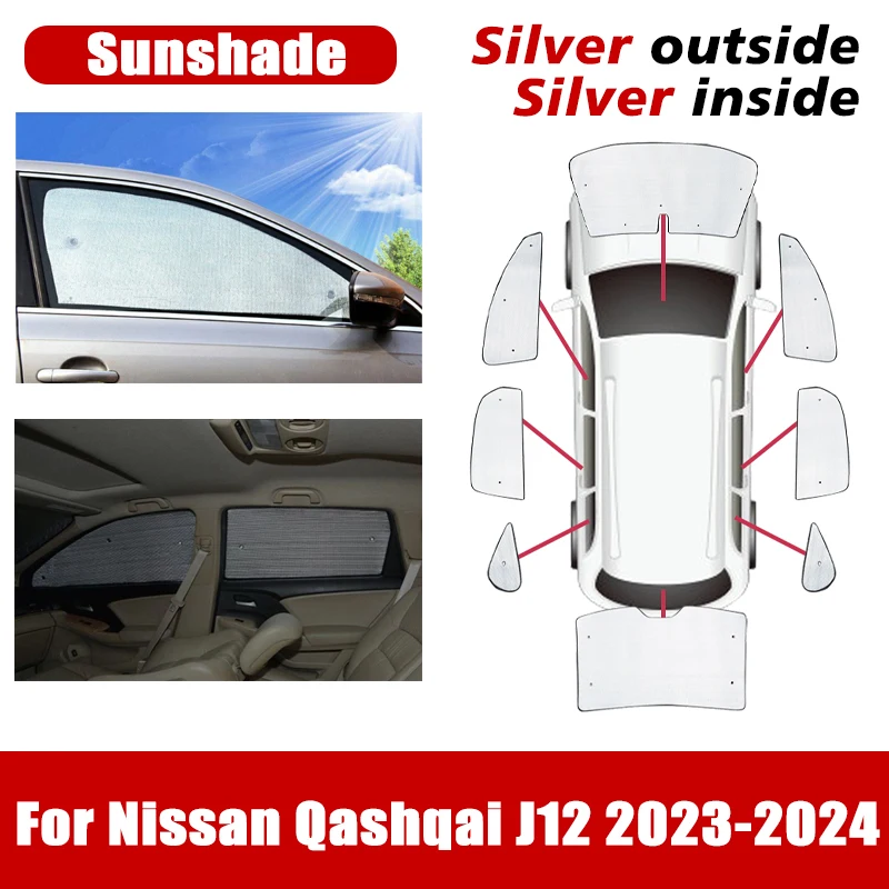Full-Cover-Visor-For-Nissan-Qashqai-J12-2023-2024-Anti-UV-Sun-Window ...