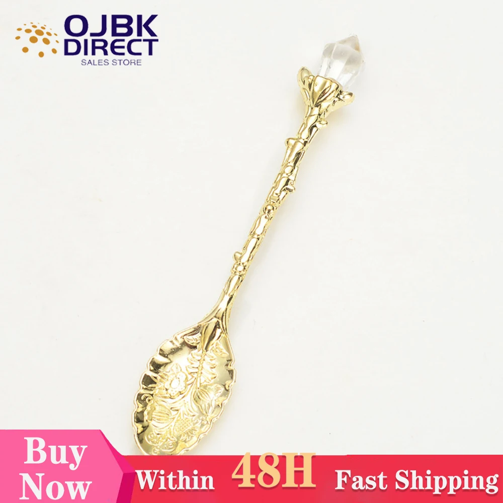 Crystal-Head-Spoon-Dining-Bar-Vintage-Royal-Style-Alloy-Carved-Mini ...