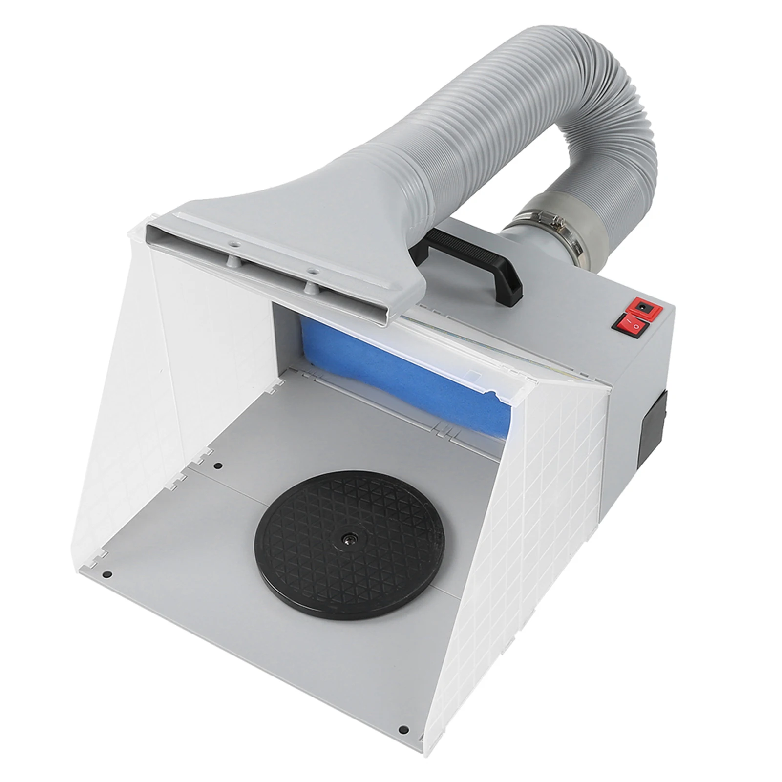 Airbrush Spray Booth with Turn Table Foldable Exhaust Filter Extractor ...