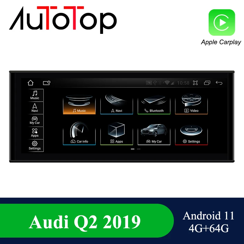 Autotop 8g 128g android 11 auto multimedia player für audi q2 q2l 2009 2015 2din autoradio gps ...