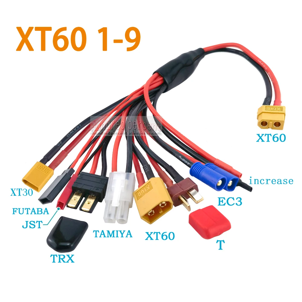 XT60-1-9-Multiple-plugs-Conversion-cable-converter-Terminal-T-EC3-XT30 ...