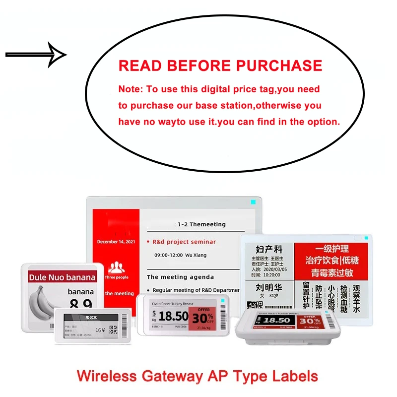 Electronic-Price-Tag-Label-No-Messy-Writing-Supermarket-Office-E-ink ...