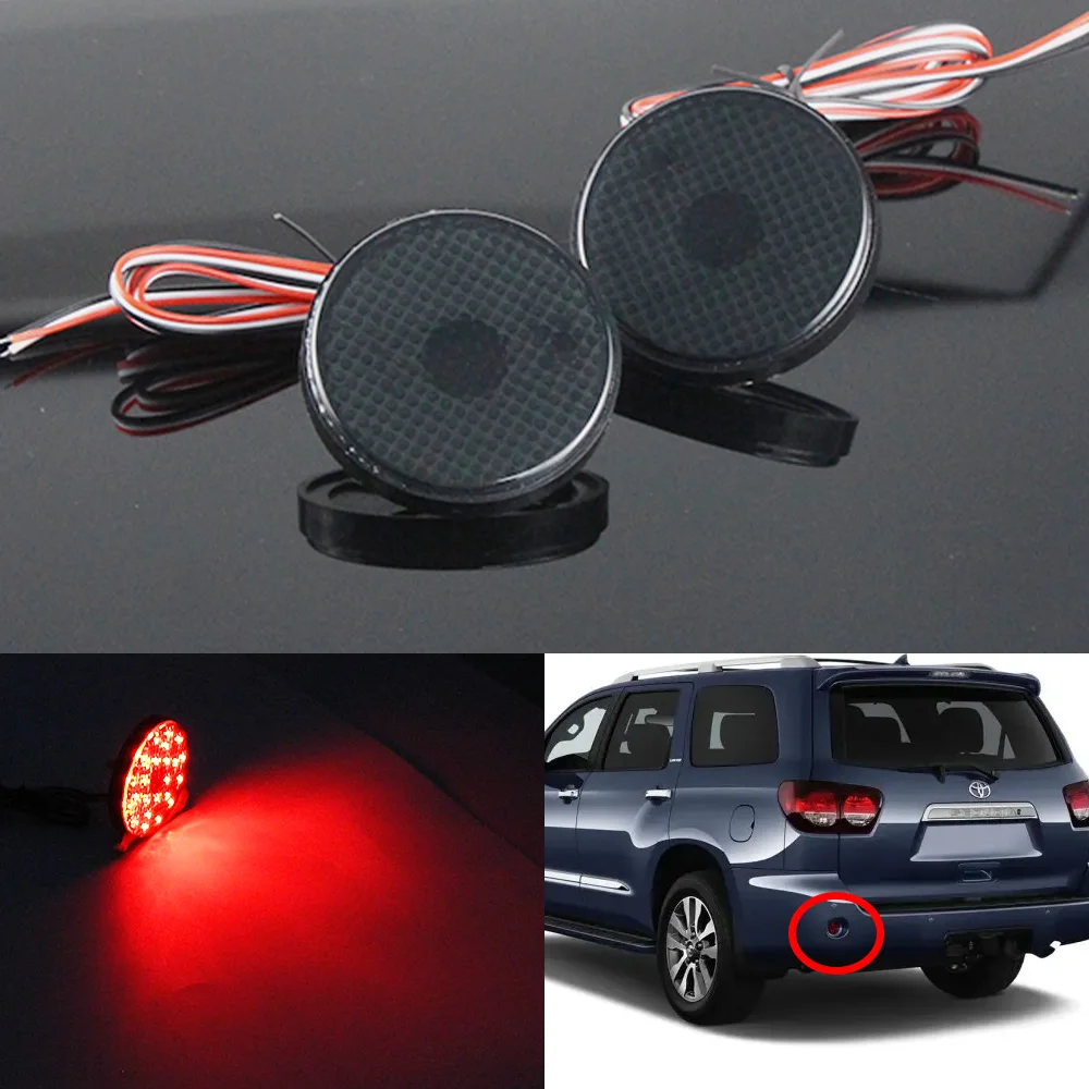 24-Led-Rear-Bumper-Reflector-Light-Red-Lens-Tail-Light-for-Toyota ...